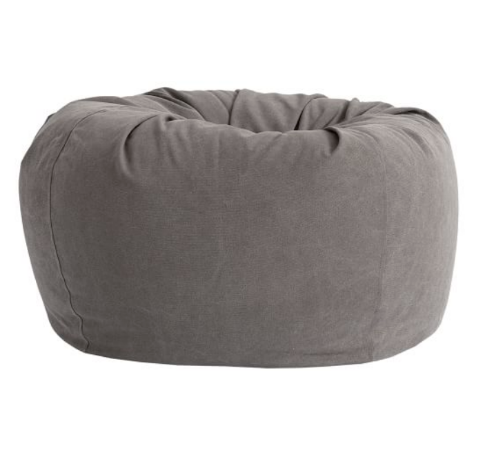 Giant Round Bean Bag Cotton Canvas, Grey – My Bean Bag